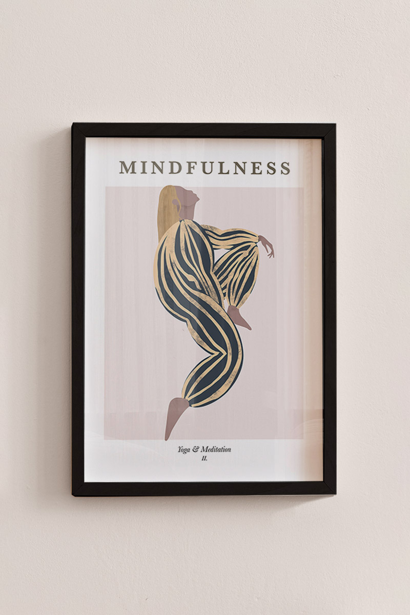 Mindfulness Yoga Premium Poster - Εκτύπωση Poster με Kορνίζα