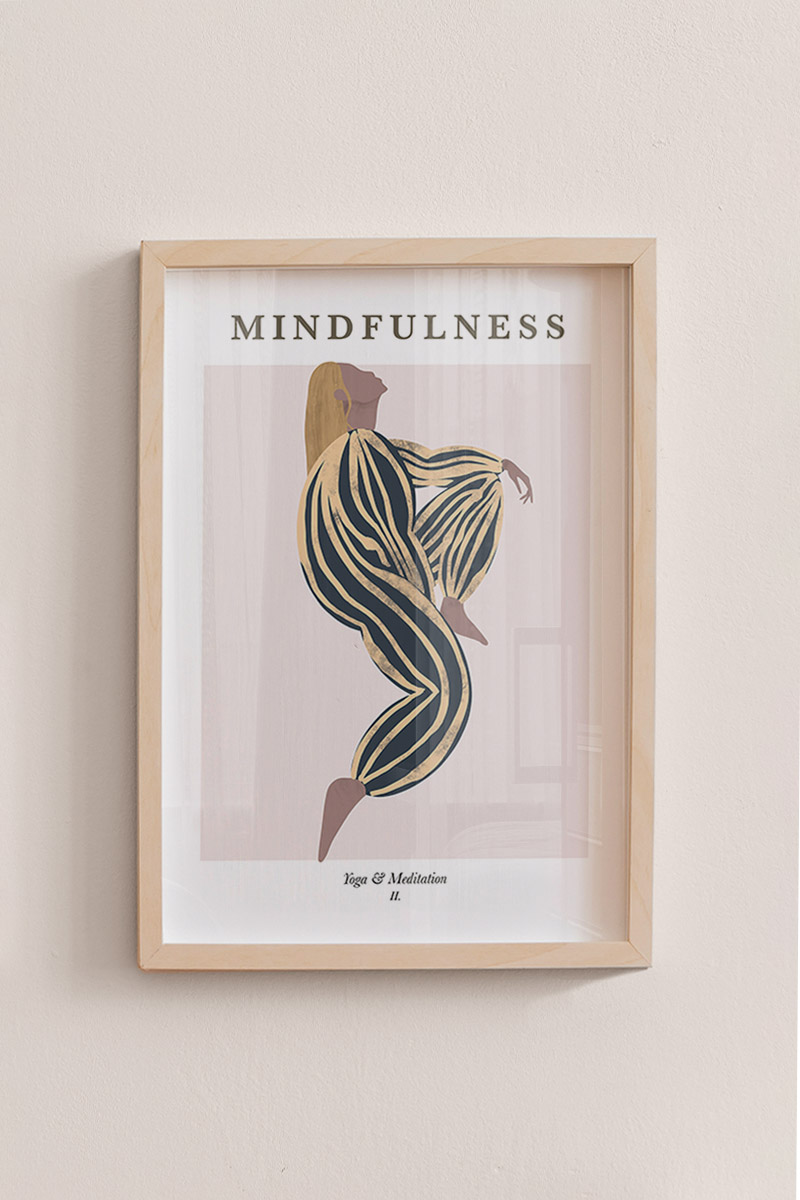 Mindfulness Yoga Premium Poster - Εκτύπωση Poster με Kορνίζα